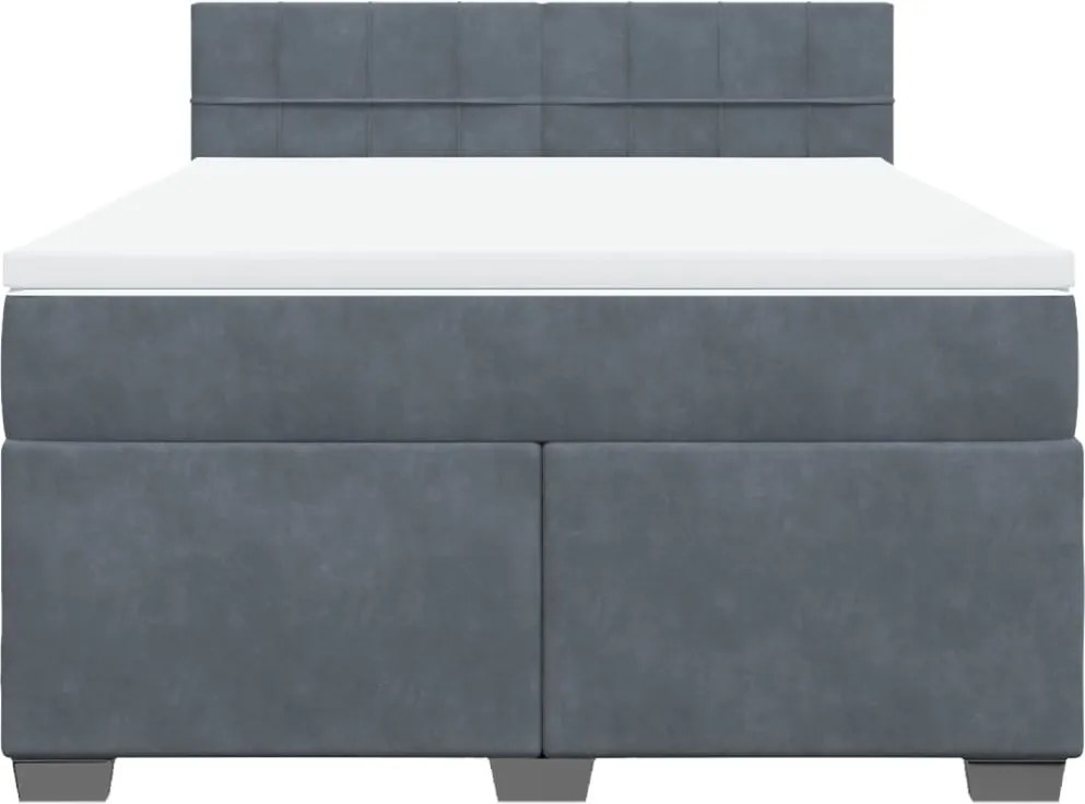 Box spring postel s matrací tmavě šedá 140x200 cm samet 3288631