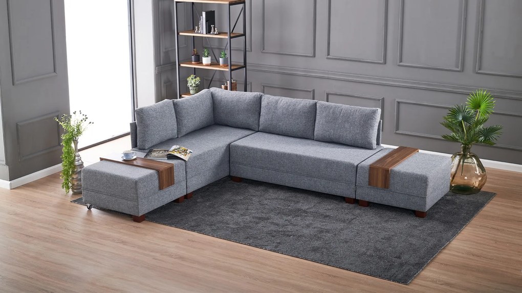 Atelier del sofa Rohová pohovka FLY šedá levý roh 280 cm 825BLC1006