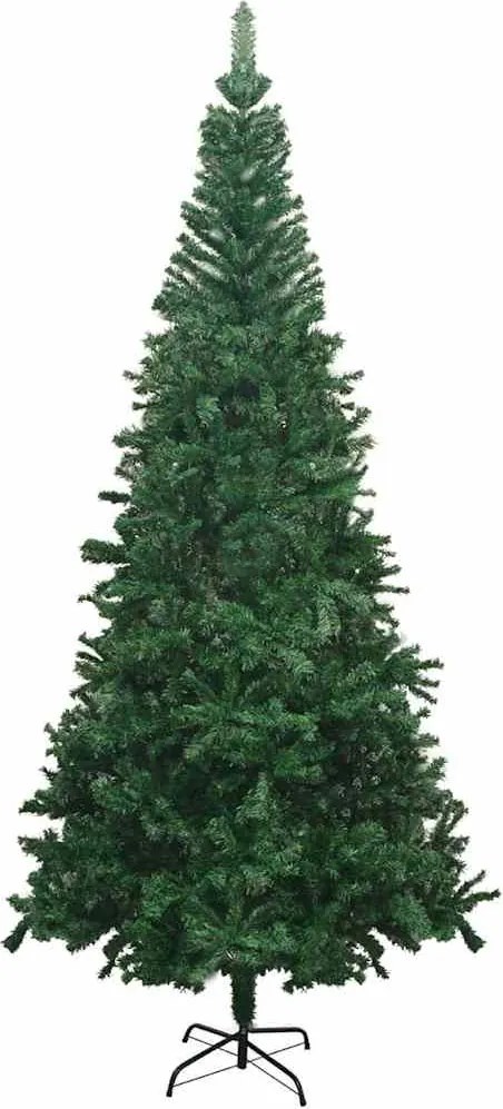 Umělý vánoční stromek s LED a sadou koulí L 240 cm zelený 3077491
