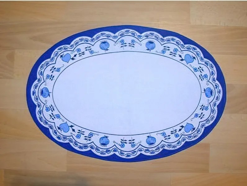 Forbyt kuchyňský ubrus / prostírka CIBULÁK, modrobílý, 31x48cm (ovál)