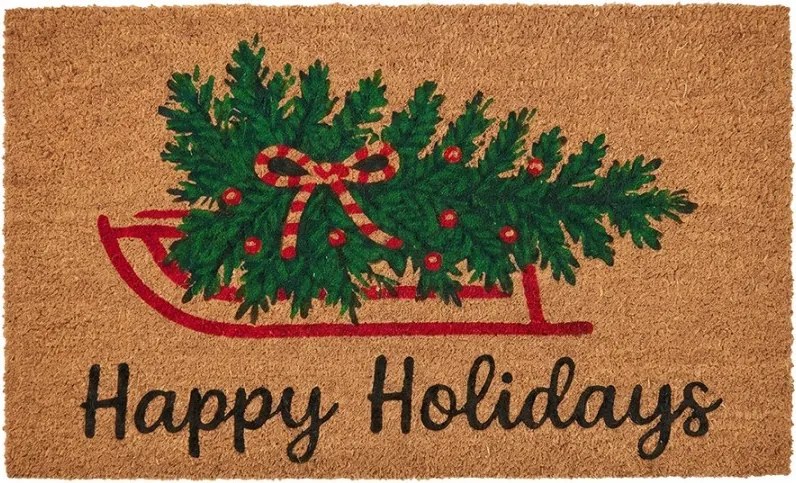 Vánoční kokosová rohožka Happy Holidays - 75*45*1 cm