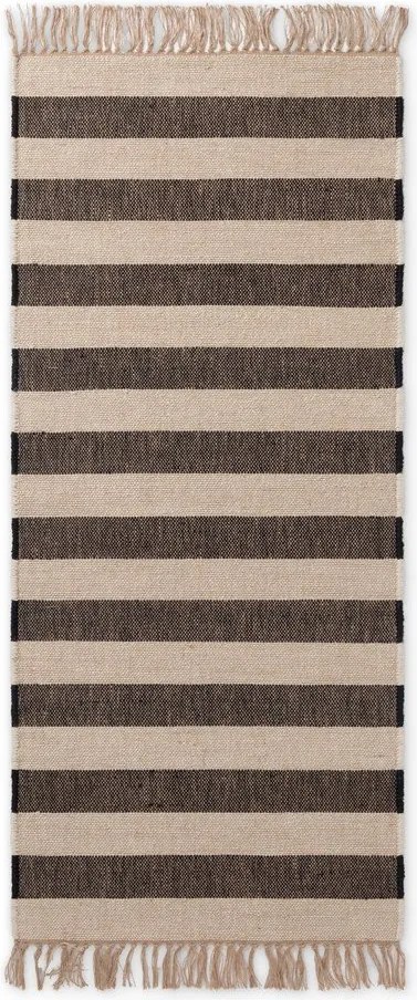 Černý/krémový oboustranný/ručně tkaný jutový běhoun 80x300 cm Playa – Hanse Home