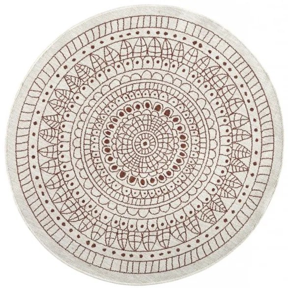 Hanse Home, Kusový koberec Twin-Wendeteppiche 103102 creme terra kruh – na ven i na doma, 200x200 (průměr) kruh, oranžová, chodba / předsíň
