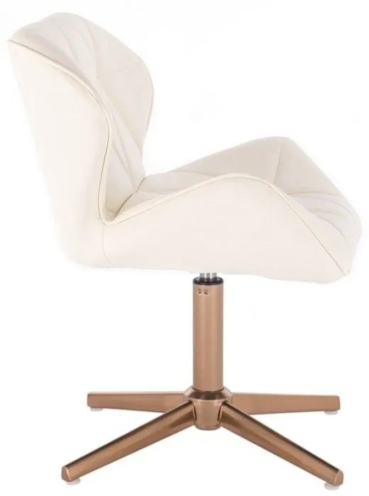 LuxuryForm DESIGN Otočná židle MILANO na zlatém kříži - krémová