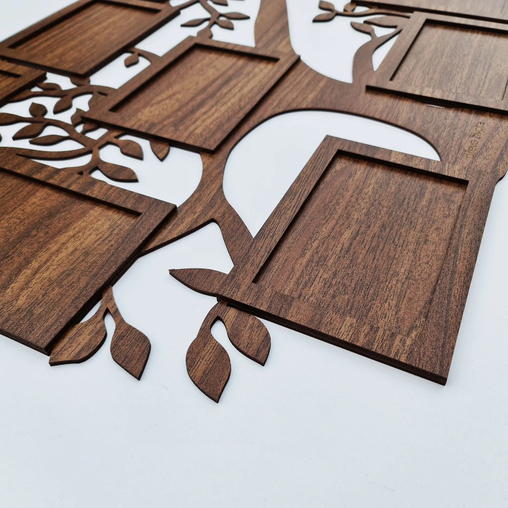 dřevo života Fotorámeček na zeď FAMILY Zvolte barvu dekoru: Buk, Zvolte velikost celého fotorámečku (cm): 65x51