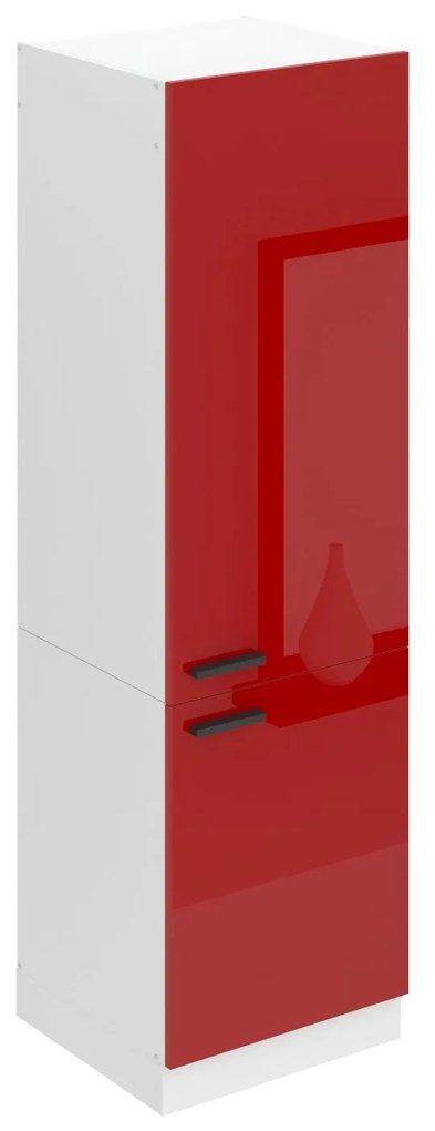 Vysoká kuchyňská skříňka Belini Premium Full Version na vestavnou lednici 60 cm červený lesk