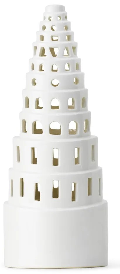 Bílý keramický vánoční svícen Kähler Design Lighthouse, ø 9 cm