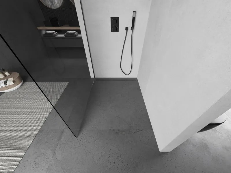 Mexen Kioto, sprchová zástěna Walk-In 65 x 200 cm, 8mm čiré sklo, grafitový profil, 800-065-101-95-00