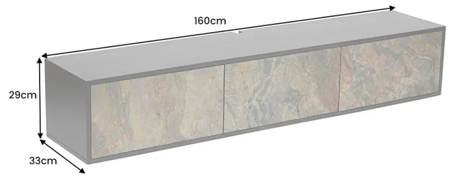 Massive home | Závěsný televizní stolek MOUNTAIN SOUL BLACK 160 CM masiv akácie
