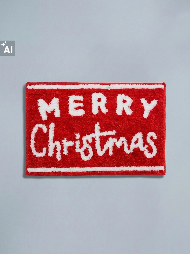 Sinsay - Koupelnová předložka s nápisem Merry Christmas - červená