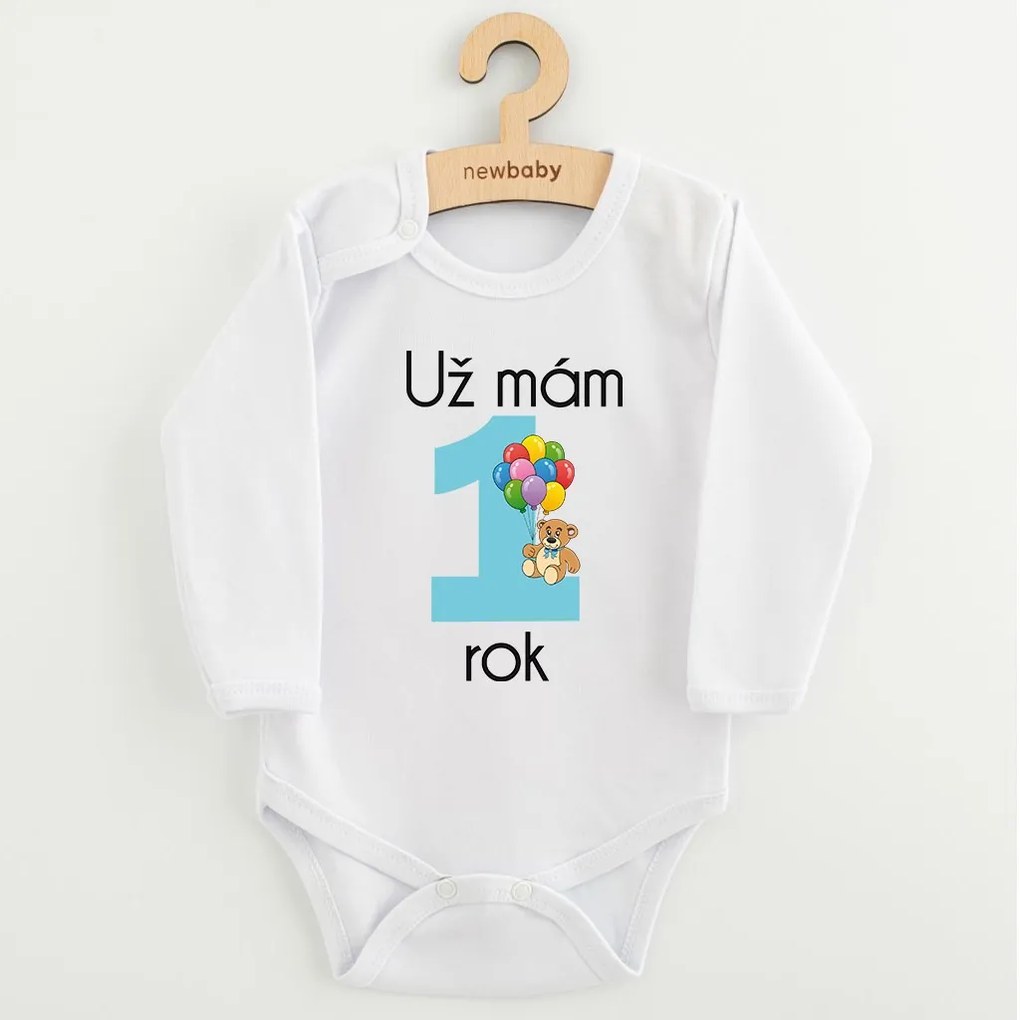 Body s potiskem New Baby Už mám 1 rok modré Barva: modrá, Velikost: 86 (12-18m)