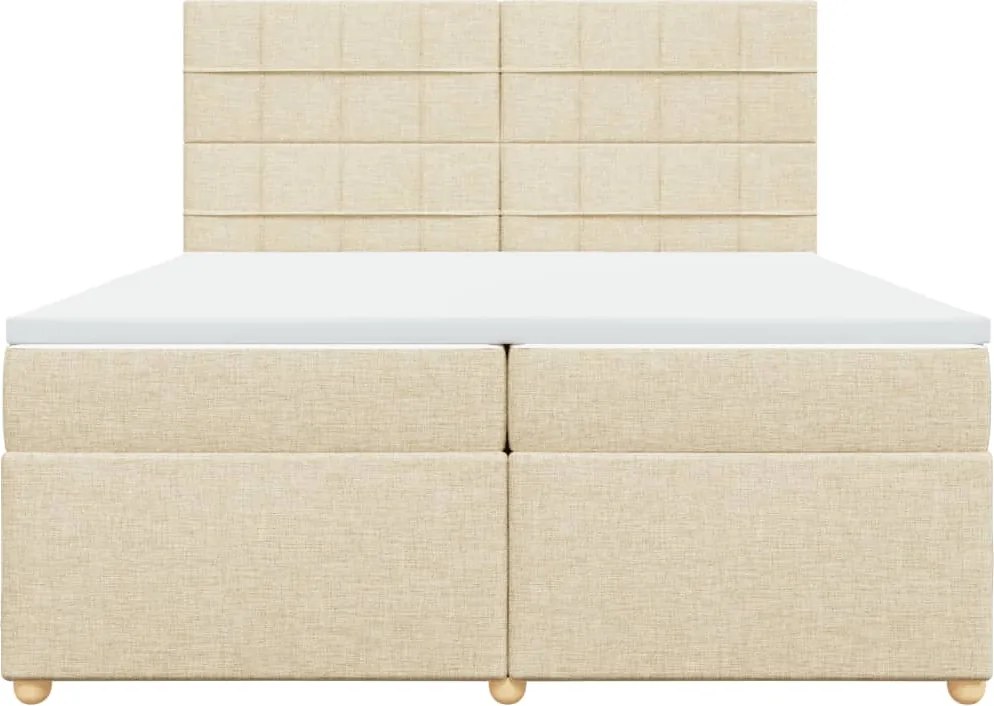 Box spring postel s matrací krémová 200x200 cm textil 3291392