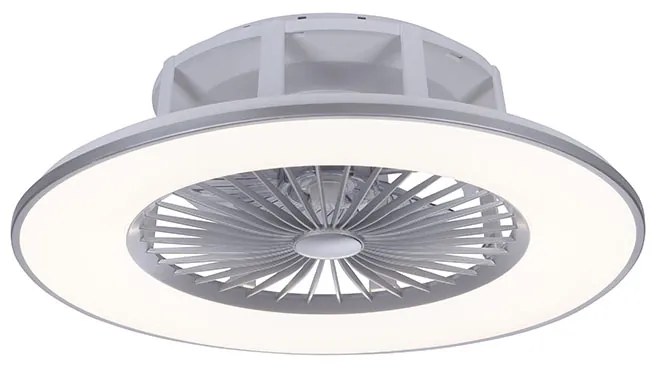 Designový stropní ventilátor šedý vč. LED 2700 - 5000K - Maki