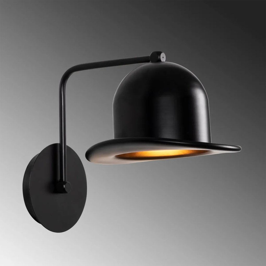 Nástěnná lampa Sivani Hat černá
