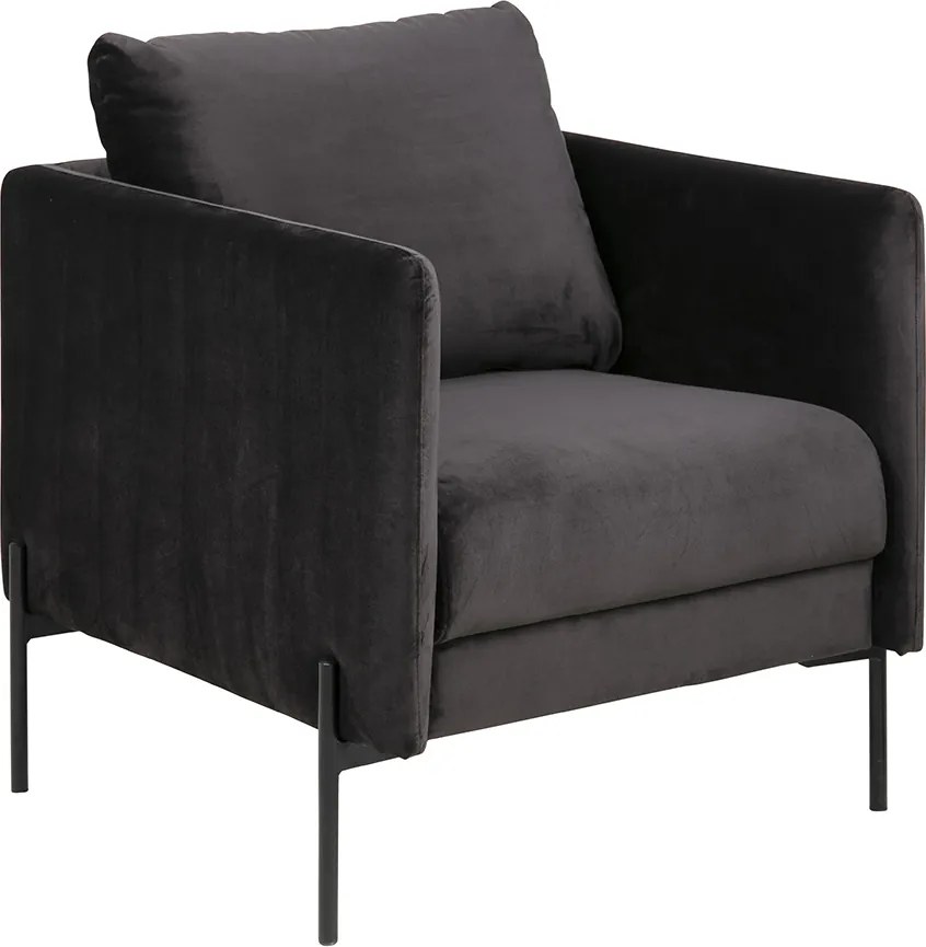 Design Scandinavia Křeslo s područkami, antracitová, pro chvíle odpočinku, vysoký komfort u sezení Barva: antracitová
