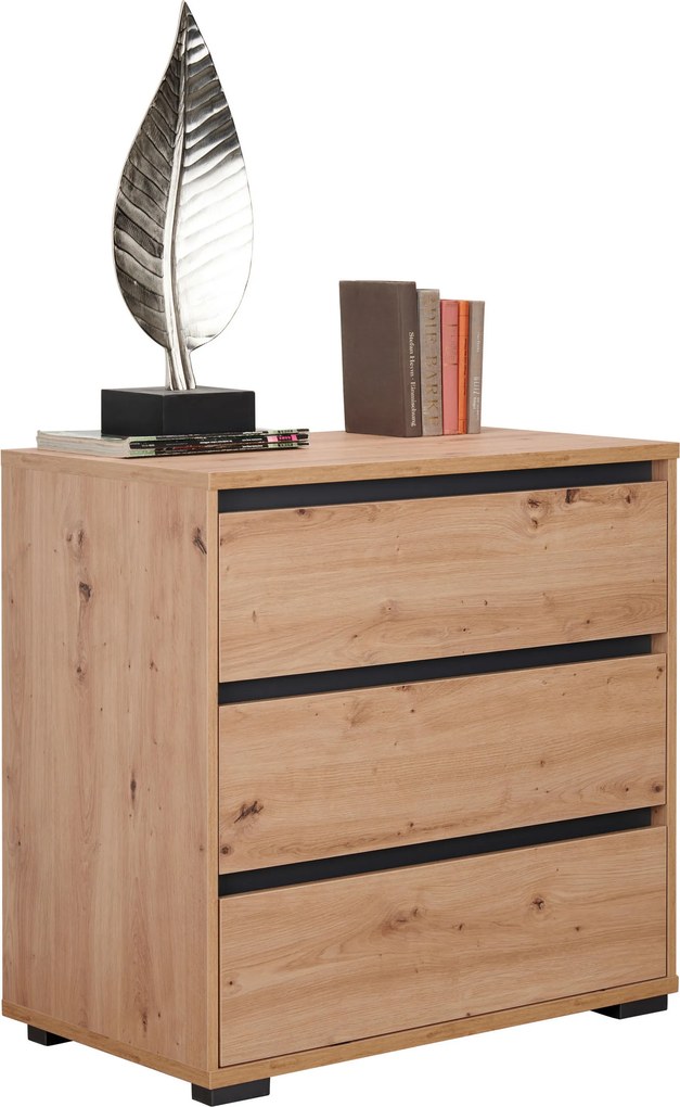 XXXLutz KOMODA, antracitová, barvy dubu, 80/79/48 cm Carryhome - Široké komody - 000003003301