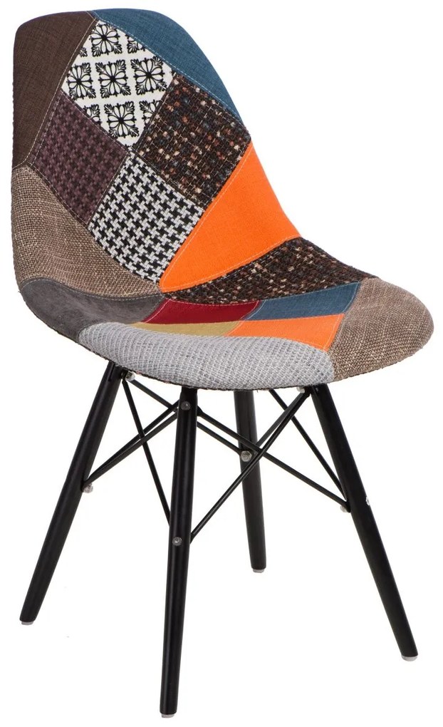 Židle P016V patchwork barevná/černá