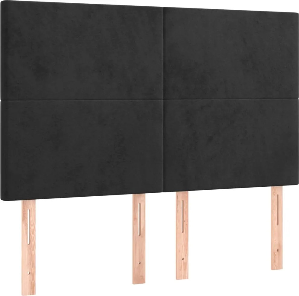 Box spring postel s matrací a LED černá 140x190 cm samet 3136001