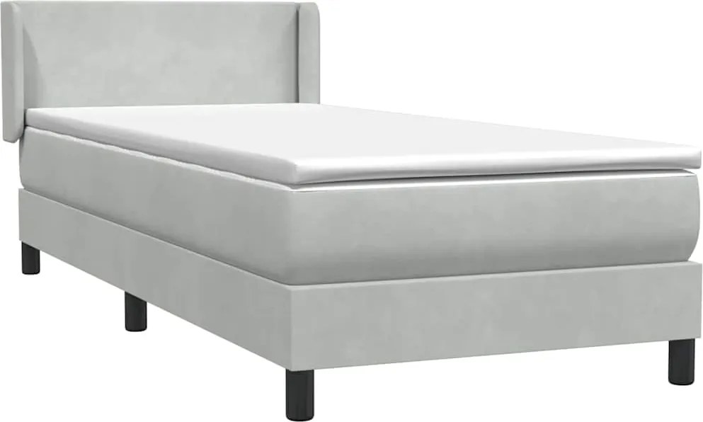 Box Spring Postel s matrací Světle šedá 90x220 cm Samet 3317973