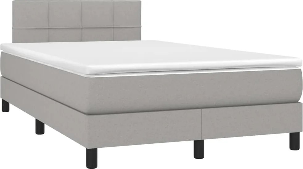 Box spring postel s matrací světle šedá 120x190 cm textil 3269723