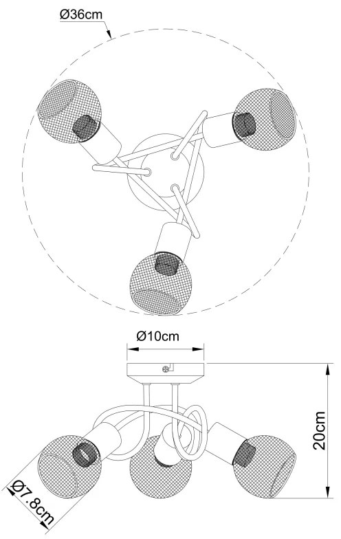 GLOBO FIASTRA 54028-3S Stropní svítidlo