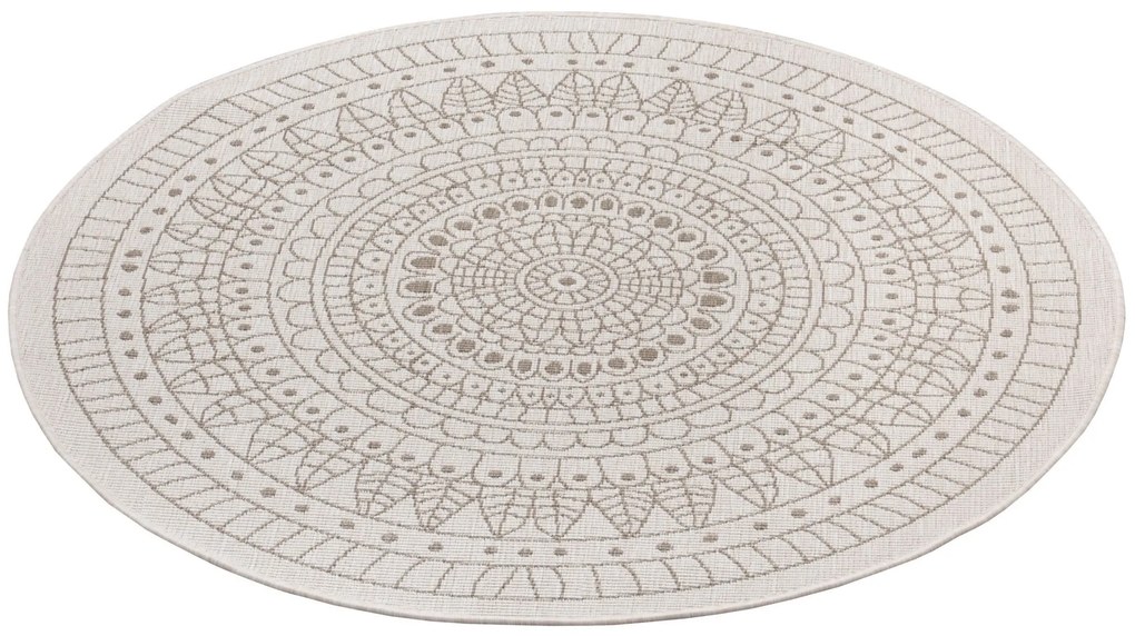 Hanse Home, Kusový koberec Twin-Wendeteppiche 105475 Linen kruh – na ven i na doma, 100x100 (průměr) kruh, hnědá, chodba / předsíň