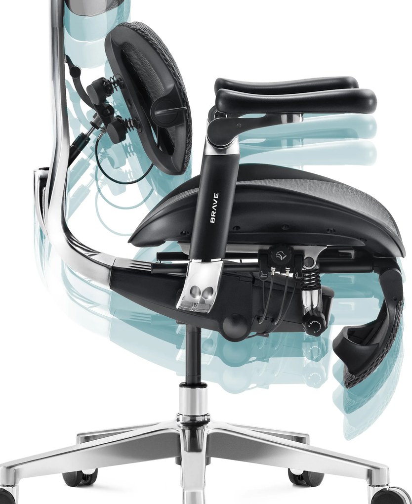 Ergonomická židle s podnožkou černá Premium Normal Size: Diablo V-Kinetic