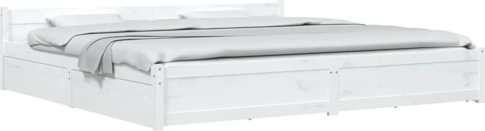 Rám postele se zásuvkami bílý 180 x 200 cm Super King 3103575