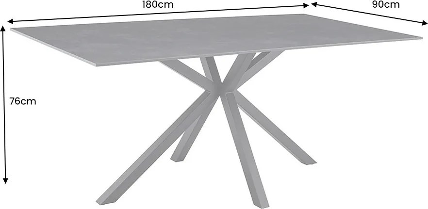 Keramický jídelní stůl Fabrico 180 cm antracitový