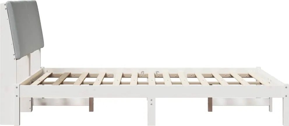Rám postele s čelo Bílá a světle šedá 150 x 200 cm 3394377