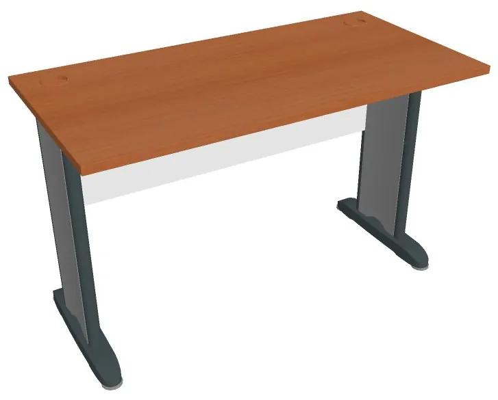 Stůl pracovní rovný 120 cm hl. 60 cm - Hobis Cross CE 1200 Dekor stolové desky: třešeň, Dekor lamino podnože: bílá, Barva nohou: černá