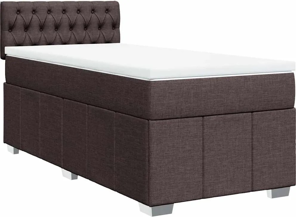 Box spring postel s matrací tmavě hnědá 90x200 cm textil 3289261