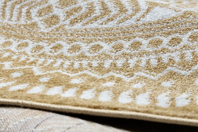 Dywany Łuszczów, Kusový koberec Napkin gold kruh, 160x160 (průměr) kruh, žlutá, chodba / předsíň