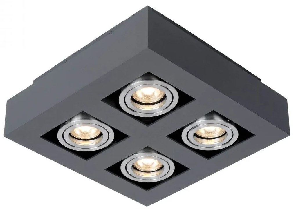 Bodové stropní osvětlení CASEMIRO, 4 x 50W, černé Italux Casemiro IT8002S4-BK/AL