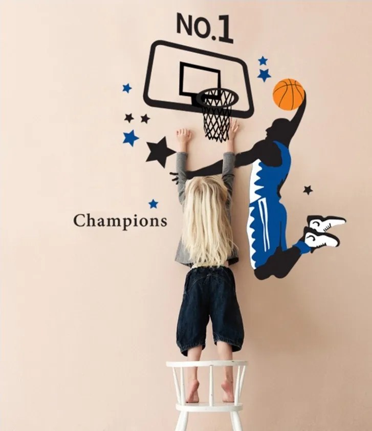 Živá Zeď Samolepka na zeď Basketbalista Velikost: 100 x 110 cm