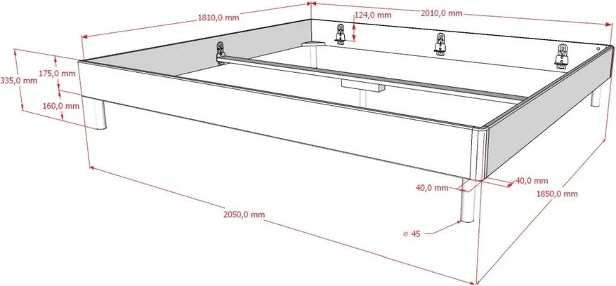 Dvoulůžková postel z dubového dřeva bez čela bez roštu 180x200 cm v přírodní barvě Forrest – Vipack