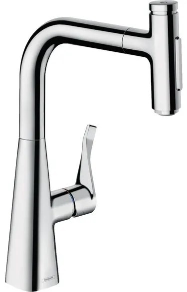 Hansgrohe Metris Select M71 Dřezová baterie s vytahovací sprškou, 2-polohová, chrom 73817000