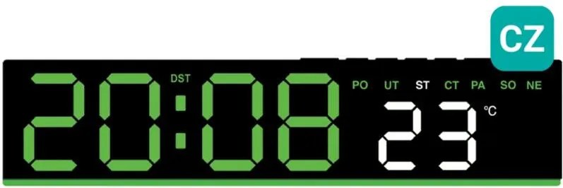 JVD Digitální budík do sítě s teploměrem a češtinou JVD SB114.1