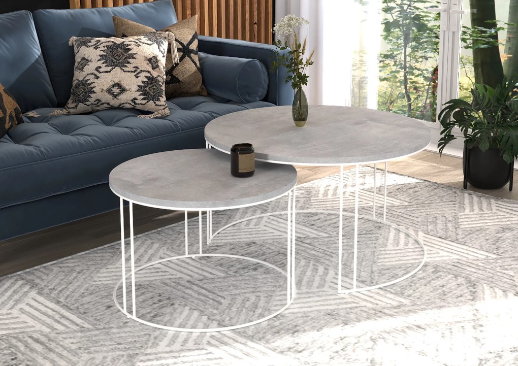 ADRK Furniture Konferenční stolek 2v1 ETTA CT-ETT-W-BE