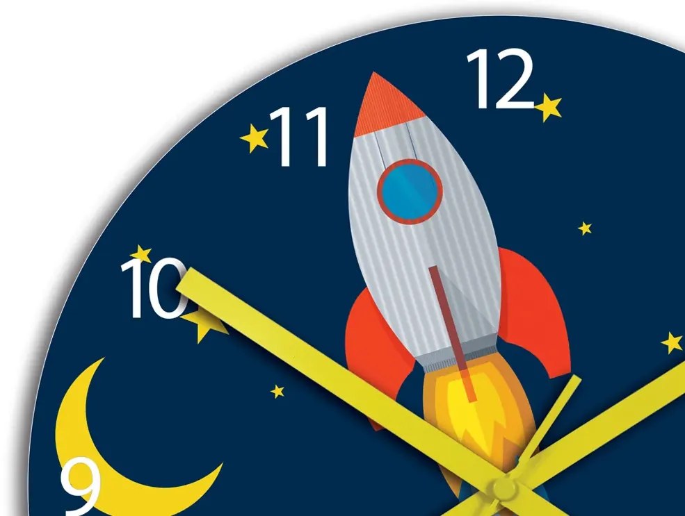 Dětské nástěnné hodiny Raketa 30 cm vícebarevné