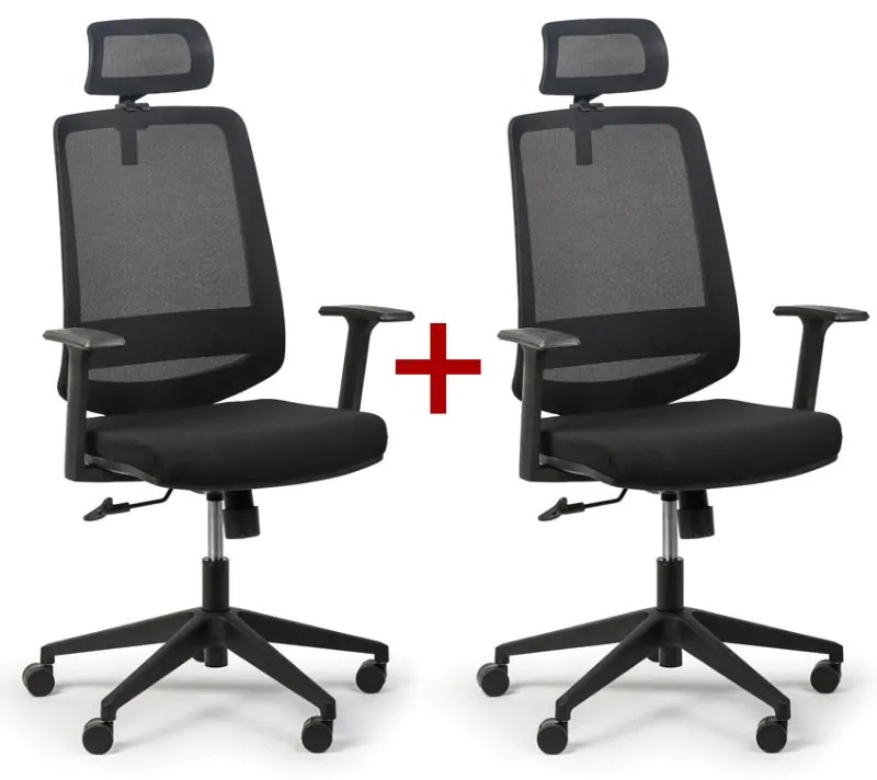 Kancelářská židle RICH 1+1 ZDARMA, černá
