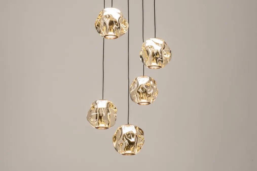 Závěsné LED svítidlo Benelux Organic Crystal Gold 5