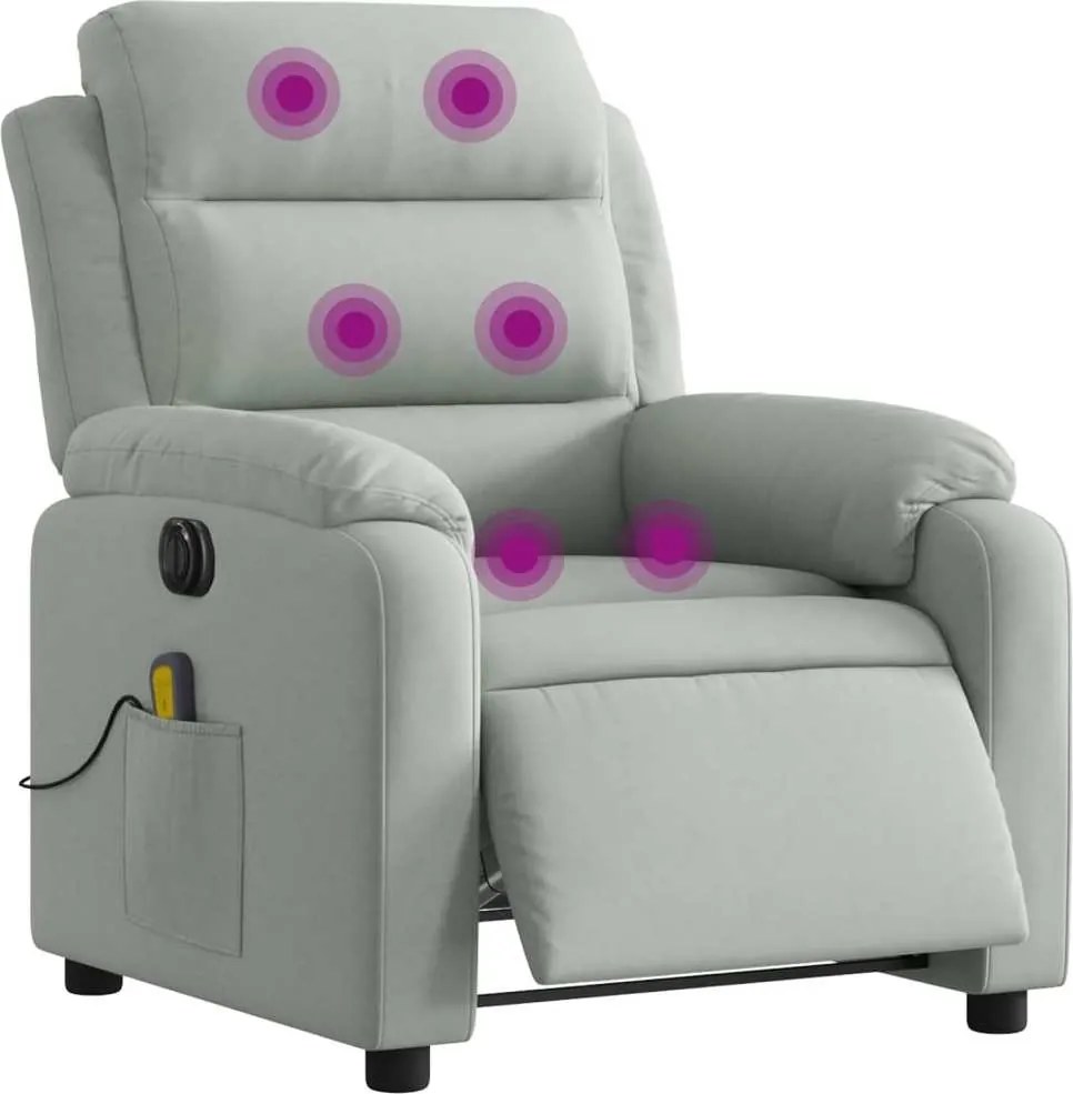 vidaXL Elektrické masážní polohovací křeslo samet [3205081] Barva: světle zelená