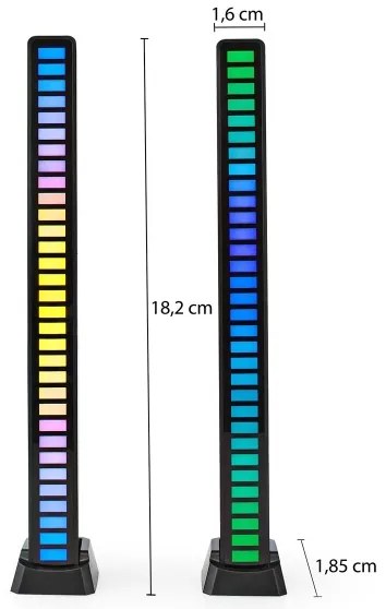 Nedis GALDP110BK - SADA 2x LED RGB Nabíjecí stolní lampa LED/250 mAh