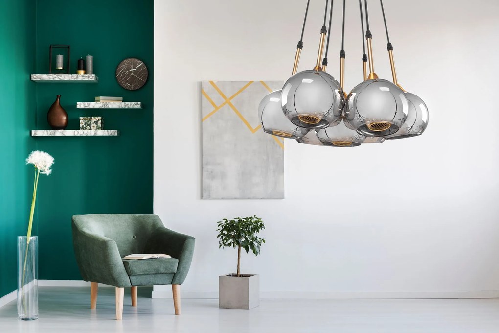 Toolight - Stropní lampa ze skla 7xG9 APP898-7CP, OSW-06670
