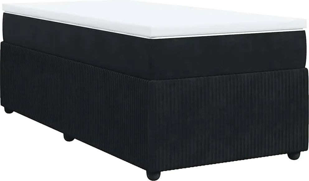 Box spring postel s matrací černá 90x200 cm samet 3285616