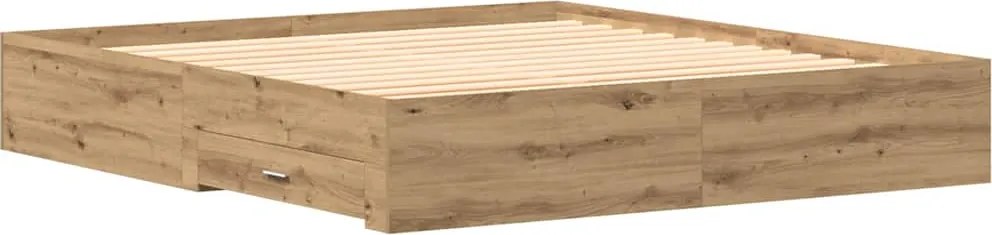 Rám postele Artisanový dub 180 x 200 cm Kompozitní dřevo 3333961