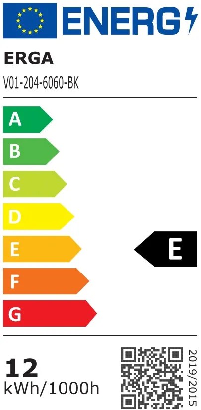 Erga Charlotte, kulaté LED zrcadlo 60cm, černý kovový rám, 1380 lm, 6500K, přední boční osvětlení, ERG-V01-204-6060-BK