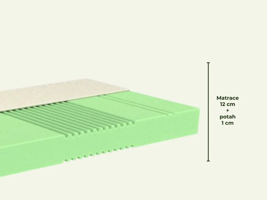 Benlemi Jednolůžko FENCE 4v1 se zábranou 120x200 cm + matrace ADAPTIC Zvolte barvu: Nelakovaná, Zvolte zábranu: S otevřeným vstupem