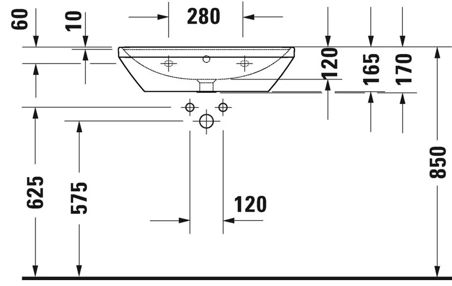 Duravit D-Neo - Umyvadlo 650x440 mm s přepadem, bílá 2366650000